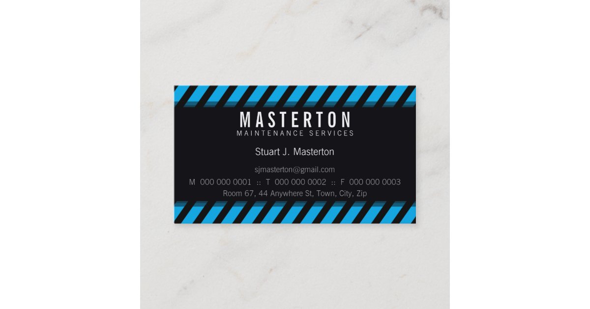 MODERN BUSINESS CARD :: warning stripes 1 | Zazzle