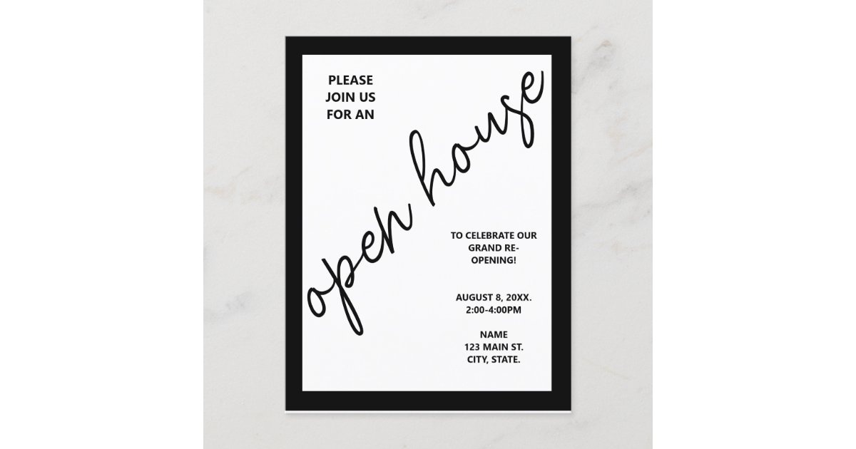 Modern Business Corporate Open House Invitation Postcard | Zazzle