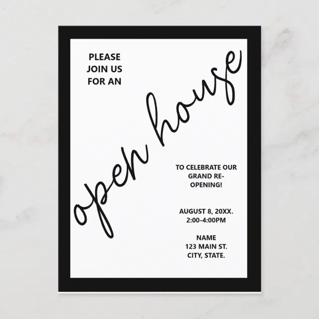 Modern Business Corporate Open House Invitation Postcard | Zazzle