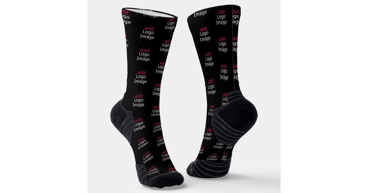 Modern Business Customizable Promotional Black Socks | Zazzle