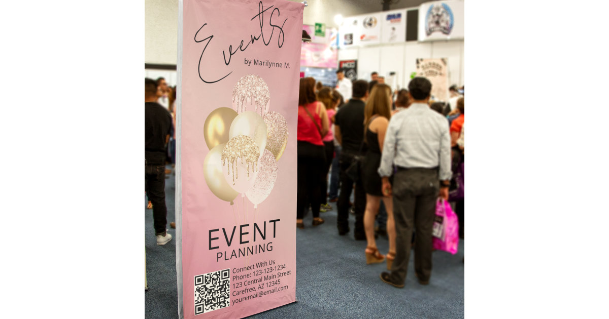 Modern Business Event Planner Promotional Retractable Banner | Zazzle