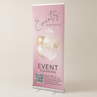 Modern Business Event Planner Promotional Retractable Banner | Zazzle