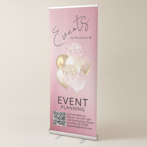 Modern Business Event Planner Promotional Retractable Banner | Zazzle