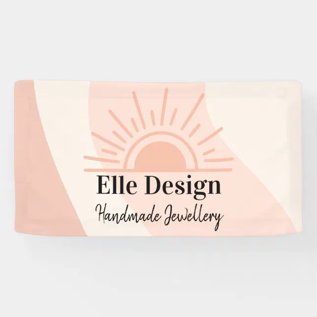 Modern Business Feminine Blush Pink Custom Logo Banner | Zazzle