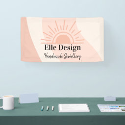 Modern Business Feminine Blush Pink Custom Logo Banner | Zazzle
