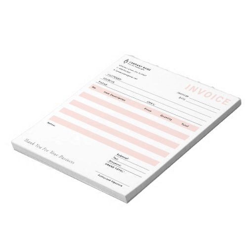 Modern Business Invoice Order Sales Receipt Notepad | Zazzle