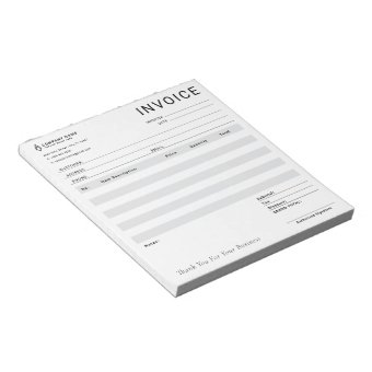 Modern Business Invoice Order Sales Receipt Notepad | Zazzle