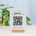 Modern Business Leave Review QR Code Sign Holder | Zazzle