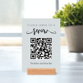 Modern Business Leave Review QR Code Sign Holder | Zazzle