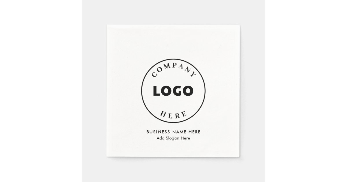Modern Business Logo and Website Custom Paper Napkins | Zazzle
