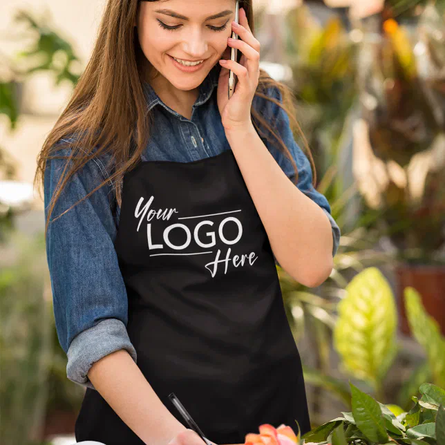 Modern Business Logo Black Apron | Zazzle