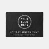 Modern Business Logo Black Rug | Zazzle