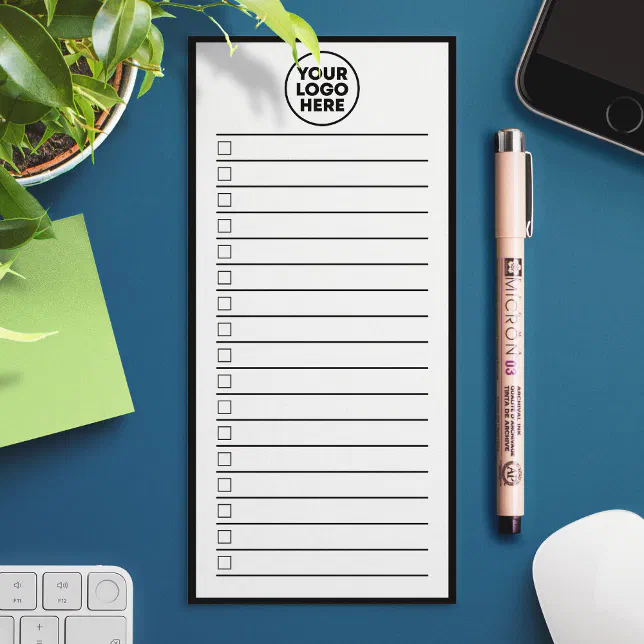 Modern Business Logo Black To Do List Magnetic Notepad | Zazzle