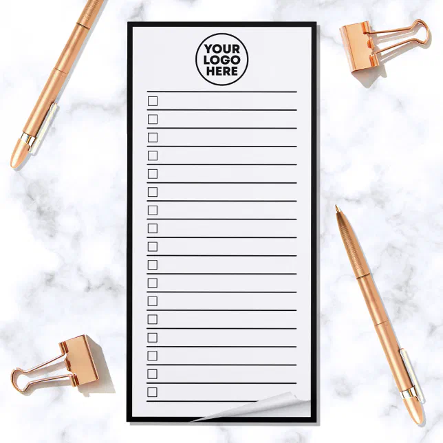 Modern Business Logo Black To Do List Magnetic Notepad | Zazzle