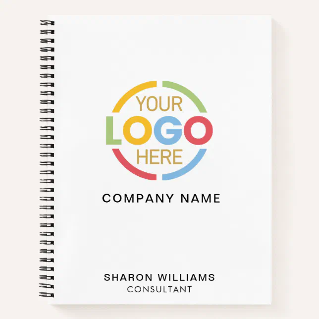 Modern Business Logo Black White Monogram Initial Notebook | Zazzle