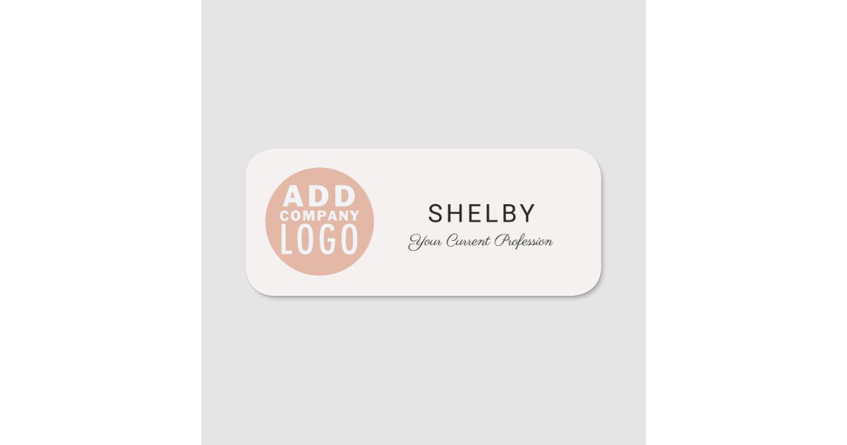 Modern Business Logo Company Employee Staff Name Tag | Zazzle