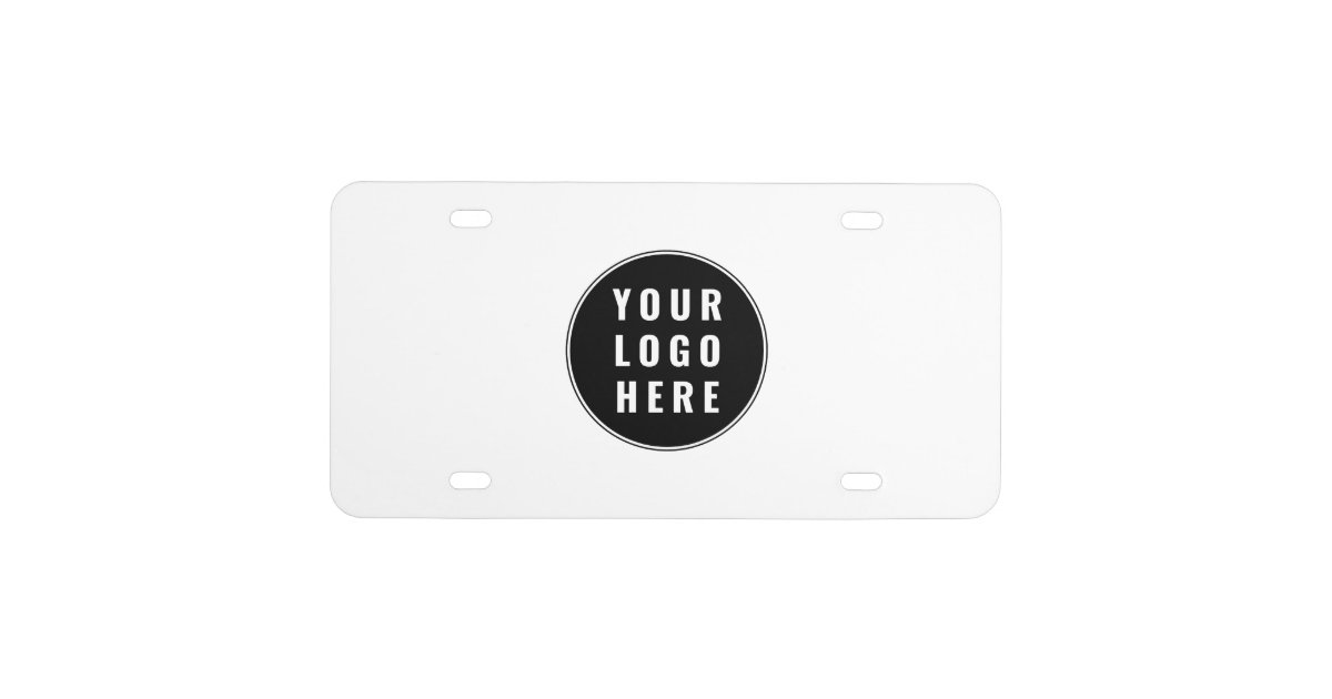 Modern Business Logo Company Fleet Custom License Plate | Zazzle