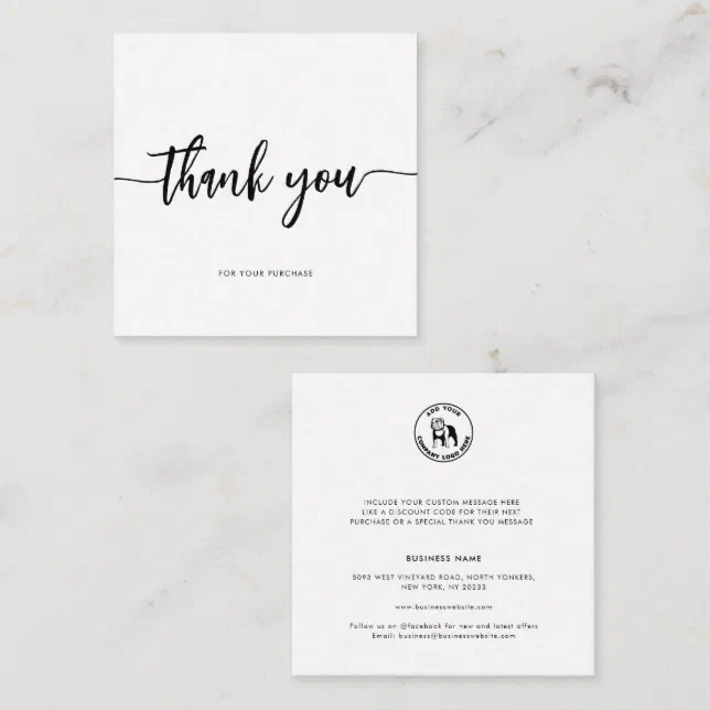 Modern Business Logo Company Thank You Note Card | Zazzle