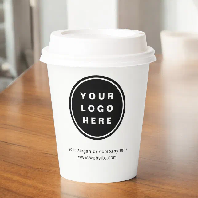 Modern Business Logo Corporate Professional Paper Cups | Zazzle