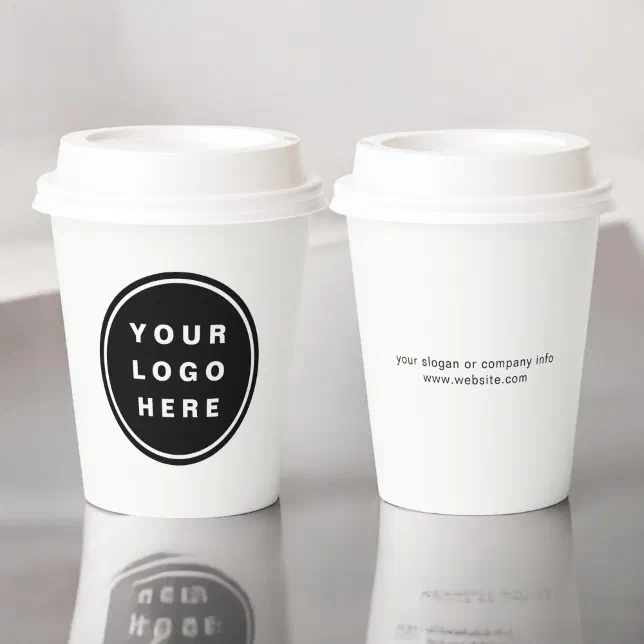 Modern Business Logo Corporate Professional Paper Cups | Zazzle