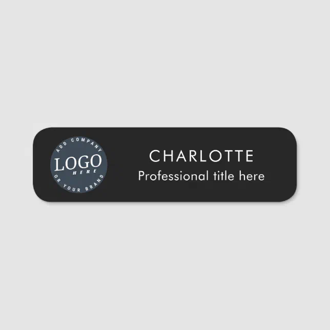 Modern Business Logo Corporate Staff Event Name Tag | Zazzle