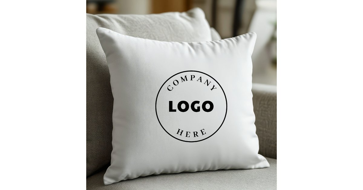 Modern Business Logo Custom Branded Throw Pillow | Zazzle