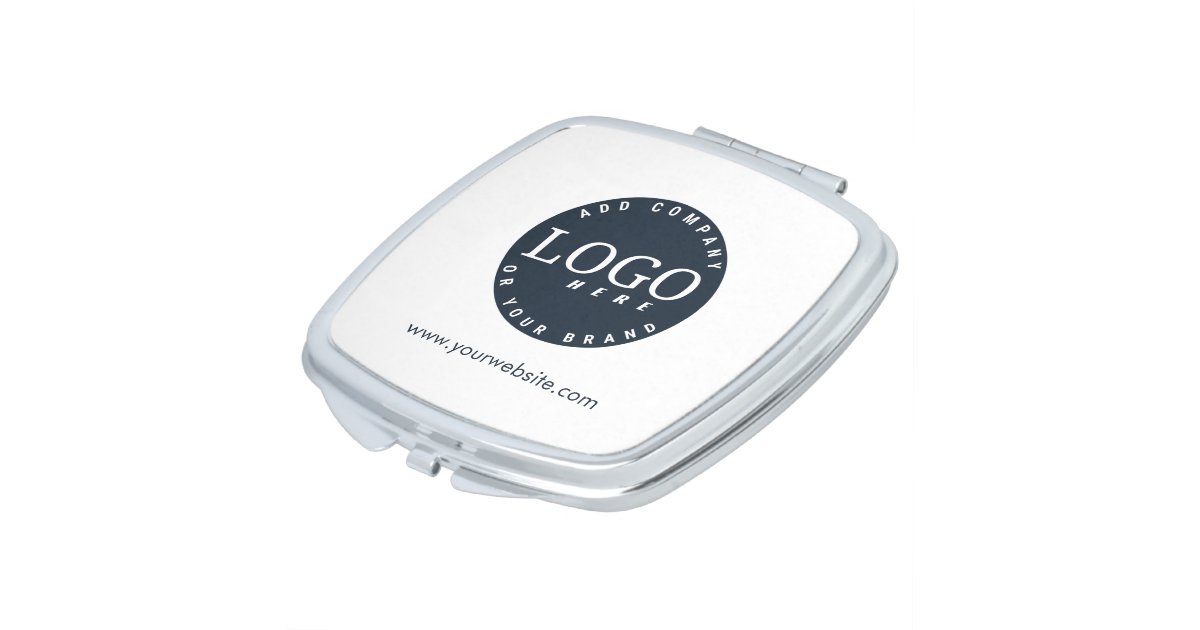 Modern Business Logo Custom Promotional Compact Mirror | Zazzle