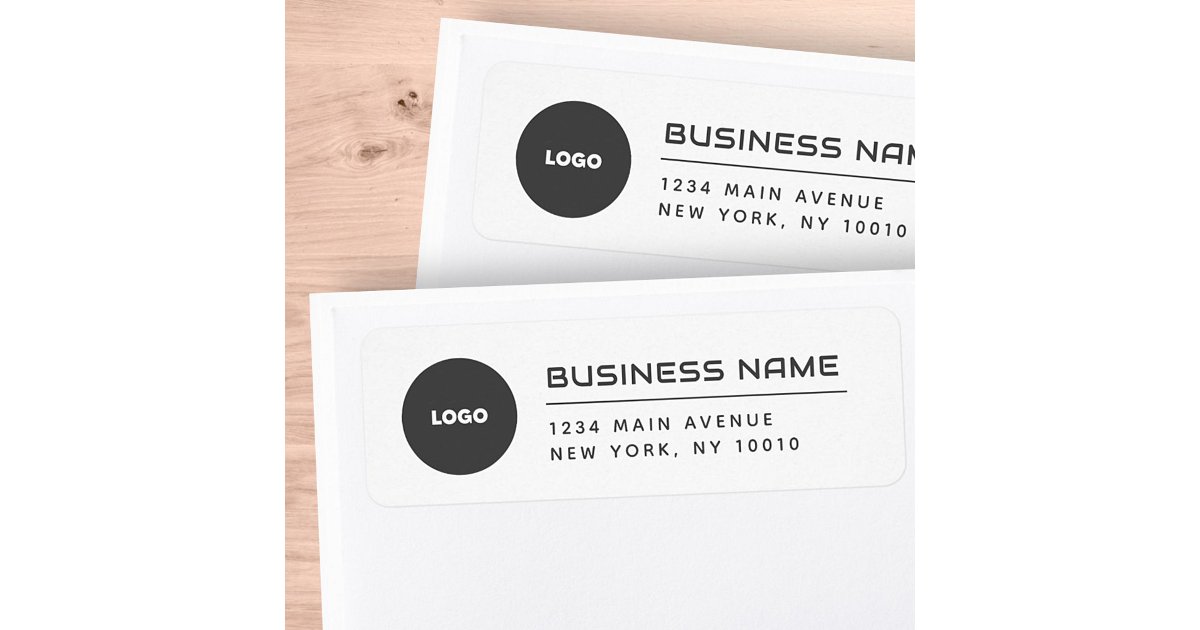 Modern Business Logo Mailing Return Address Label | Zazzle