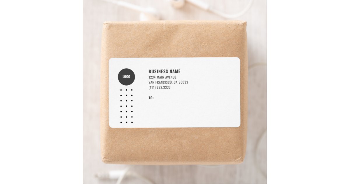 Modern Business Logo Mailing Shipping Labels | Zazzle