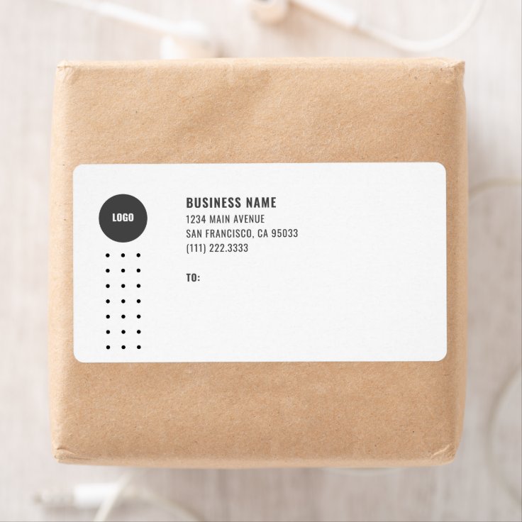 Modern Business Logo Mailing Shipping Labels | Zazzle