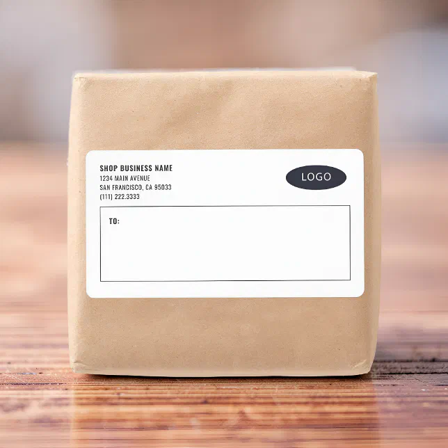 Modern Business Logo Mailing Shipping Labels | Zazzle