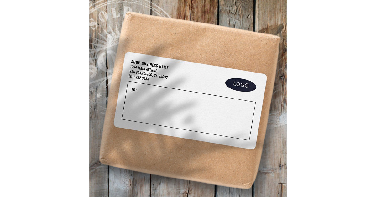 Modern Business Logo Mailing Shipping Labels | Zazzle