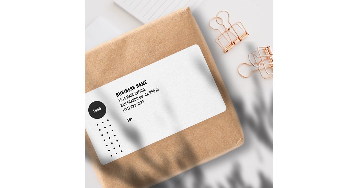 Modern Business Logo Mailing Shipping Labels | Zazzle