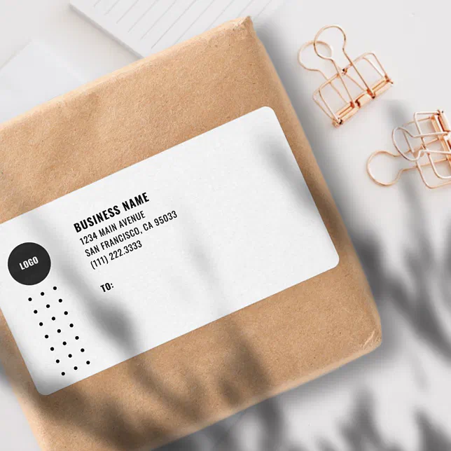 Modern Business Logo Mailing Shipping Labels | Zazzle