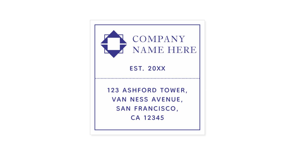 Modern Business Logo Name Address Personalized Self-inking Stamp | Zazzle