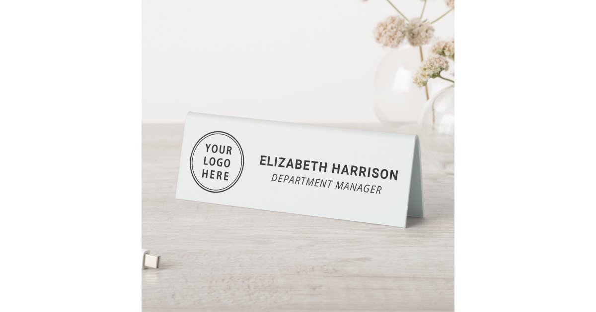 Modern Business Logo Name Table Tent | Zazzle