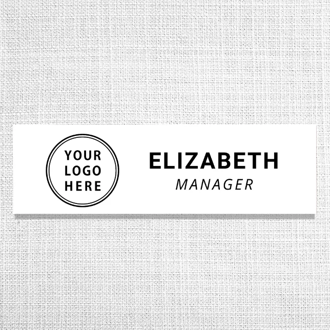 Modern Business Logo Name Tag | Zazzle