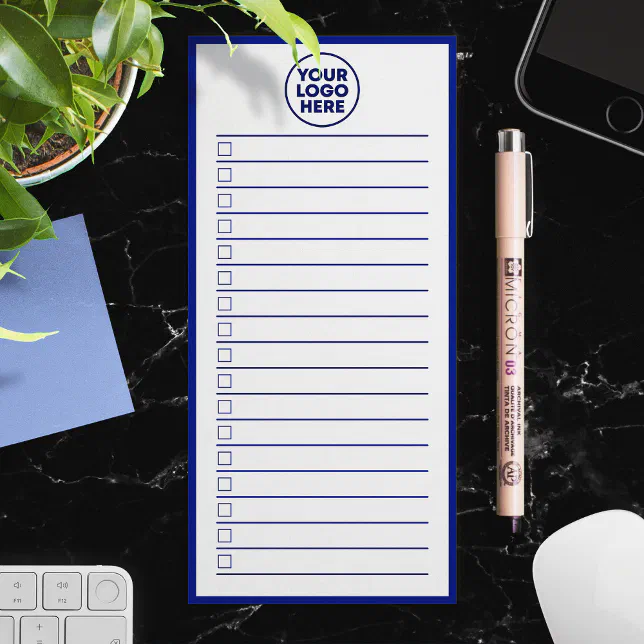 Modern Business Logo Navy Blue To Do List Magnetic Notepad | Zazzle