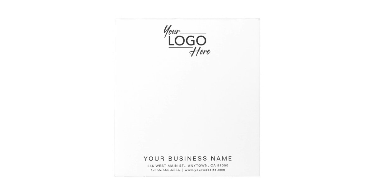 Modern Business Logo Notepad | Zazzle