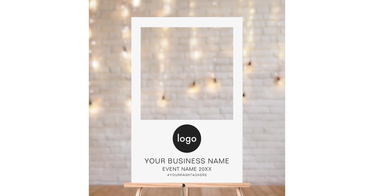 Modern Business Logo Photo Selfie Frame Foam Board | Zazzle