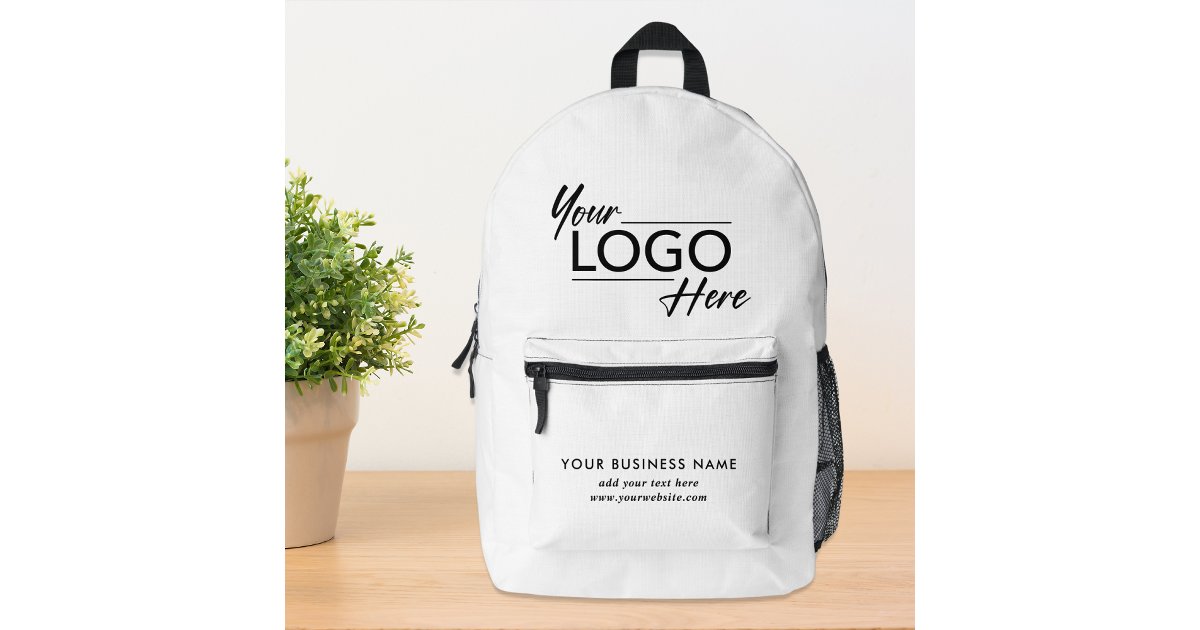 Modern Business Logo Printed Backpack | Zazzle