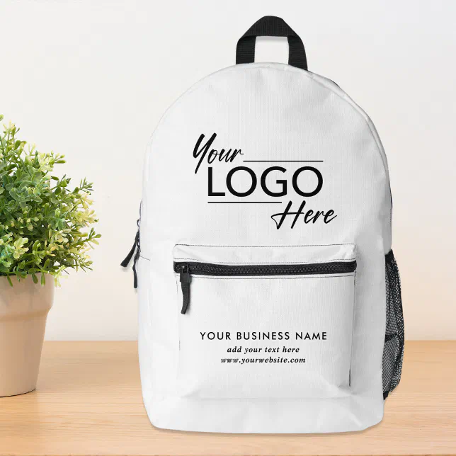 Modern Business Logo Printed Backpack | Zazzle