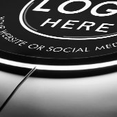 Modern Business Logo | Professional Black Round LED Sign | Zazzle