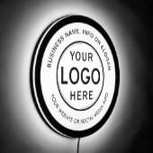 Modern Business Logo | Professional White Round LED Sign | Zazzle