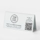 Modern Business Logo QR Code Table Tent Sign | Zazzle