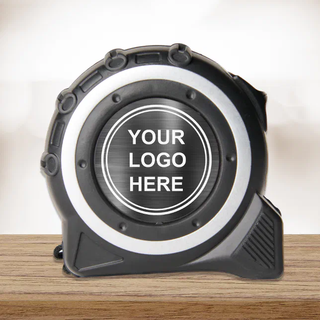 Modern Business Logo Silver Grey Tape Measure | Zazzle