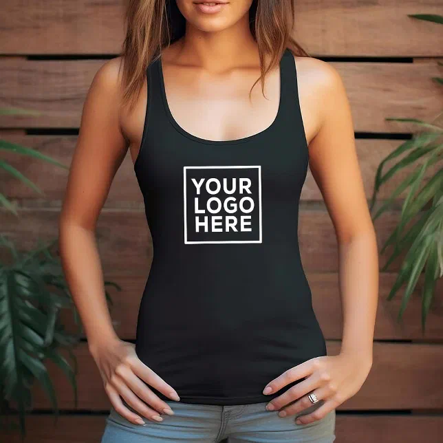 Modern Business Logo White | Workwear Employee Tank Top | Zazzle