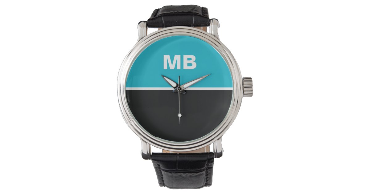 Modern Business Men's Monogram Watch | Zazzle