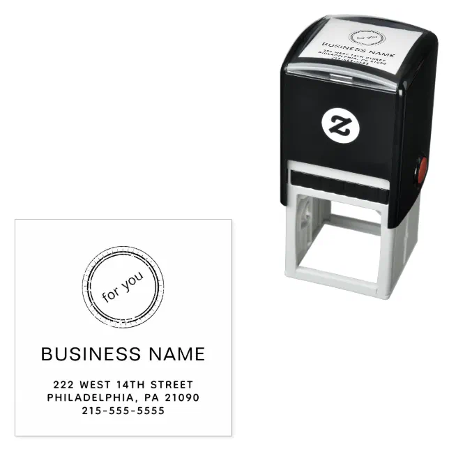 Modern Business Name or Logo Self-inking Stamp | Zazzle