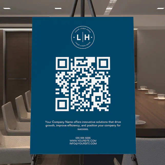 Modern Business Promotional QR Code Foam Board | Zazzle